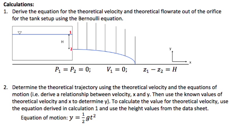 Solved Calculations: 1. Derive the equation for the | Chegg.com