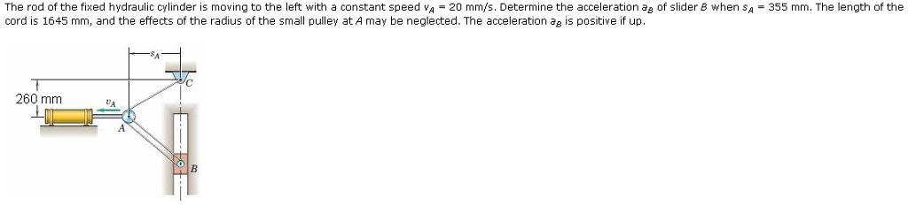 Solved The rod of the fixed hydraulic cylinder is moving to | Chegg.com