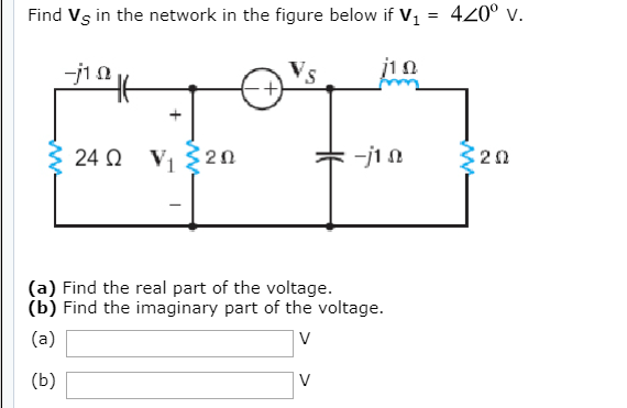 Solved Find VS in the network in the figure below if V1 = | Chegg.com