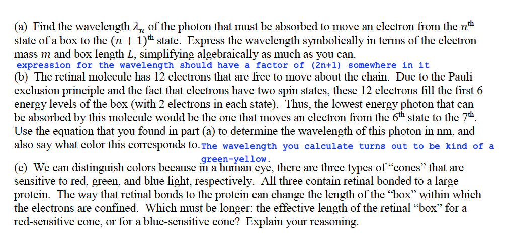 Solved The particle-in-a-box model can give us some insight | Chegg.com