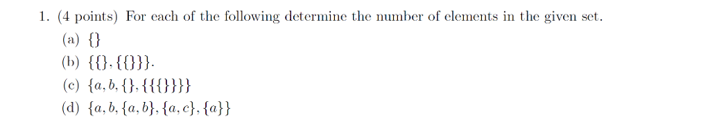 Solved For each of the following determine the number of | Chegg.com