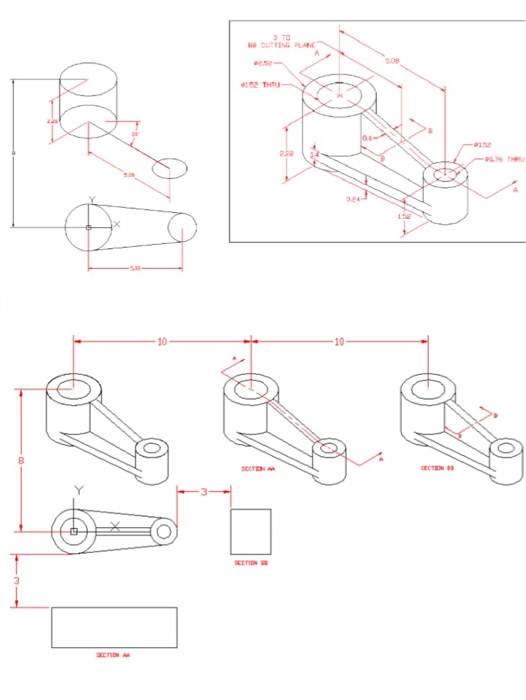 Solved What are the cutting plane views for section AA ans | Chegg.com