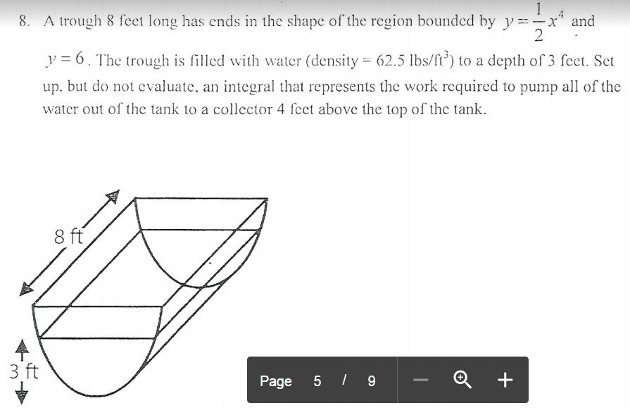 Solved A Trough 8 Feet Long Has Ends In The Shape Of The Chegg