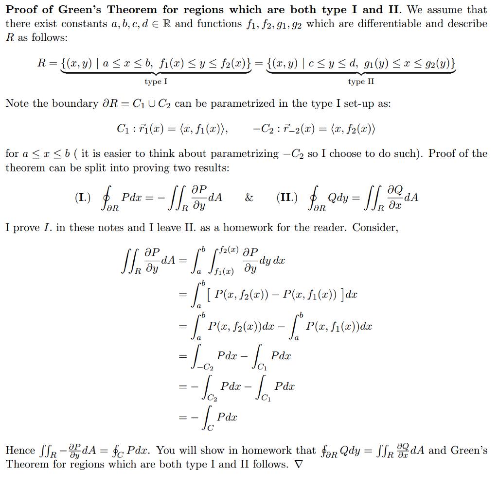 Solved Prove the other half of Green's Theorem for region | Chegg.com