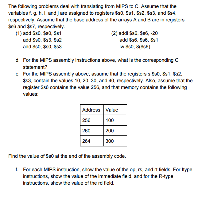 Solved The following problems deal with translating from | Chegg.com