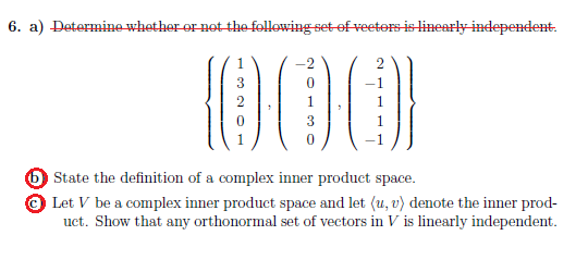 Solved State the definition of a complex inner product | Chegg.com