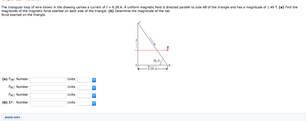 Solved The triangular loop of wire shown in the drawing | Chegg.com