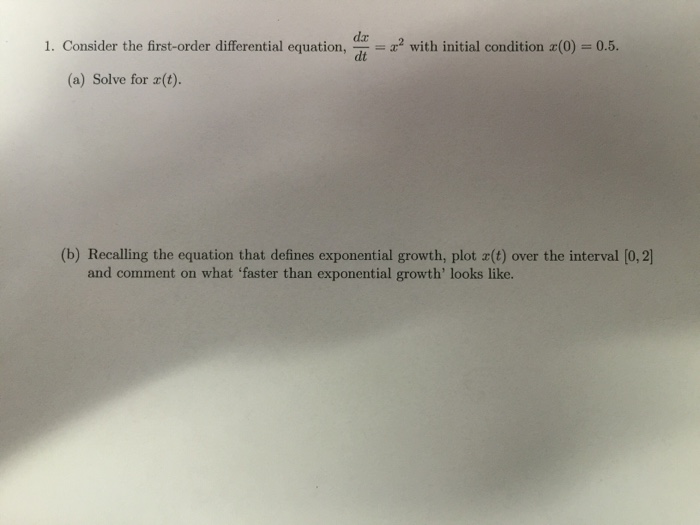 Solved Consider the first-order differential equation, dx/dt | Chegg.com