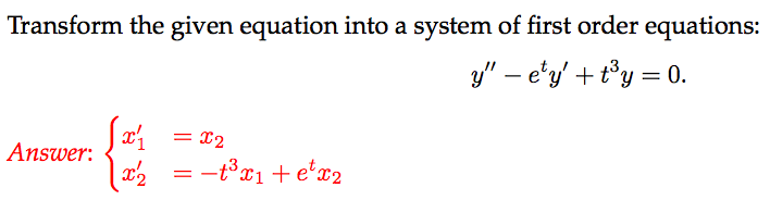 Solved Transform the given equation into a system of first | Chegg.com
