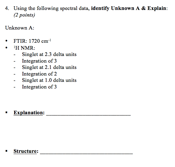 Solved Using the following spectral data, identify Unknown A | Chegg.com
