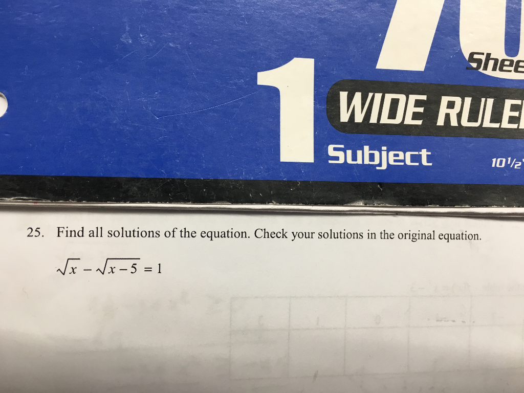 Solved Find all solutions of the equation. Check your | Chegg.com