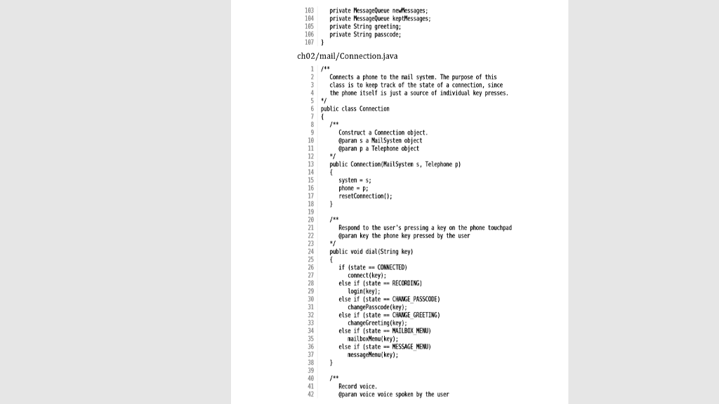 ch02/mail/Message.java 2 A message left by the caller | Chegg.com
