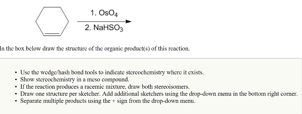 Solved 1. Os04 2. NaHSO3 In the box below draw the structure | Chegg.com