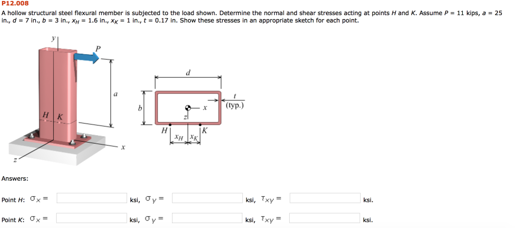 Solved A hollow structural steel flexural member is | Chegg.com
