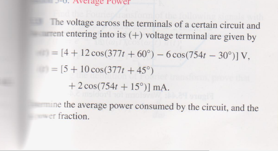 Solved The voltage across the terminals of a certain circuit | Chegg.com