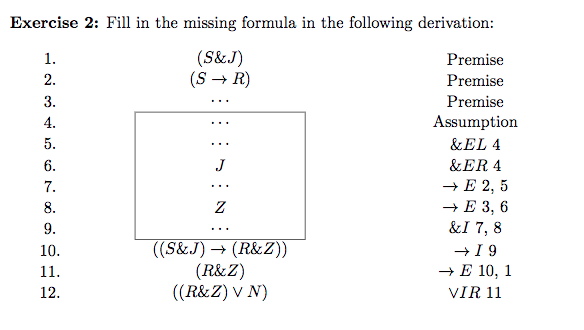 Exercise 2: Fill in the missing formula in the | Chegg.com