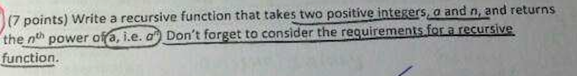 Solved Write a recursive function that takes two positive | Chegg.com