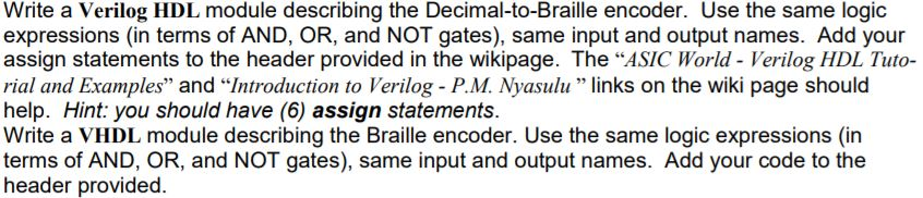 Solved Write A Verilog Hdl Module Describing The
