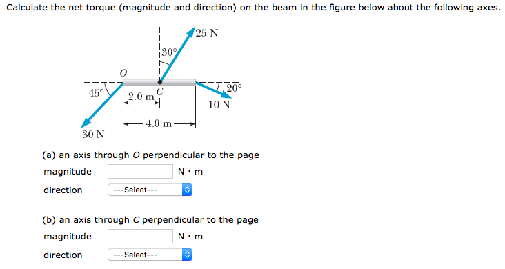 Solved Calculate the net torque (magnitude and direction) on | Chegg.com