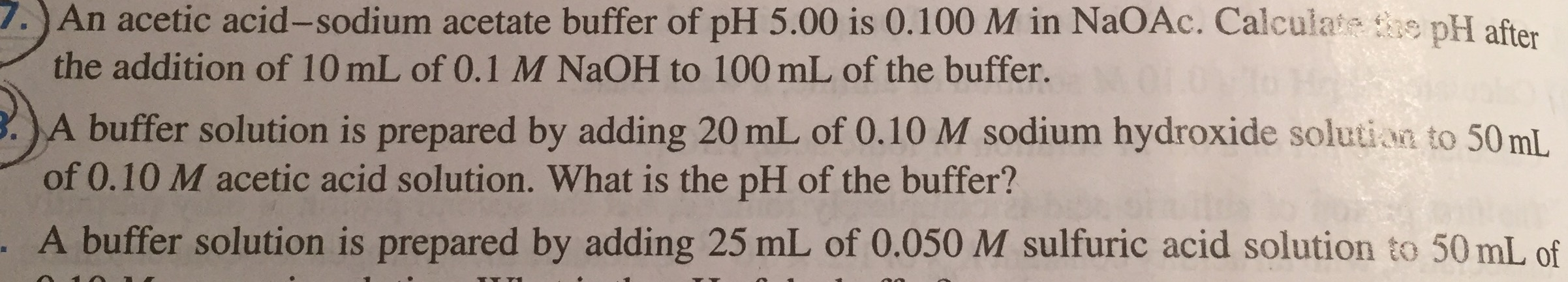Solved An acetic acid-sodium acetate buffer of pH 5.00 is | Chegg.com