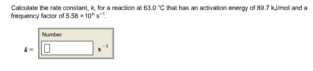 Solved Calculate the rate constant, k, for a reaction at | Chegg.com