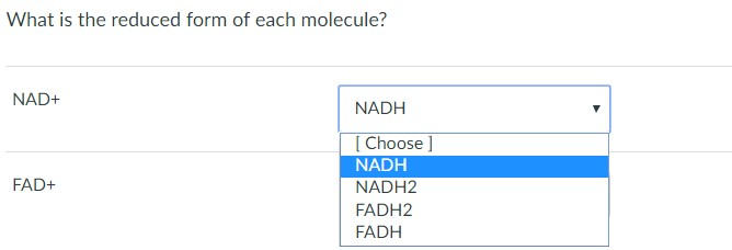 Solved What is the reduced form of each molecule? NAD+ NADH | Chegg.com