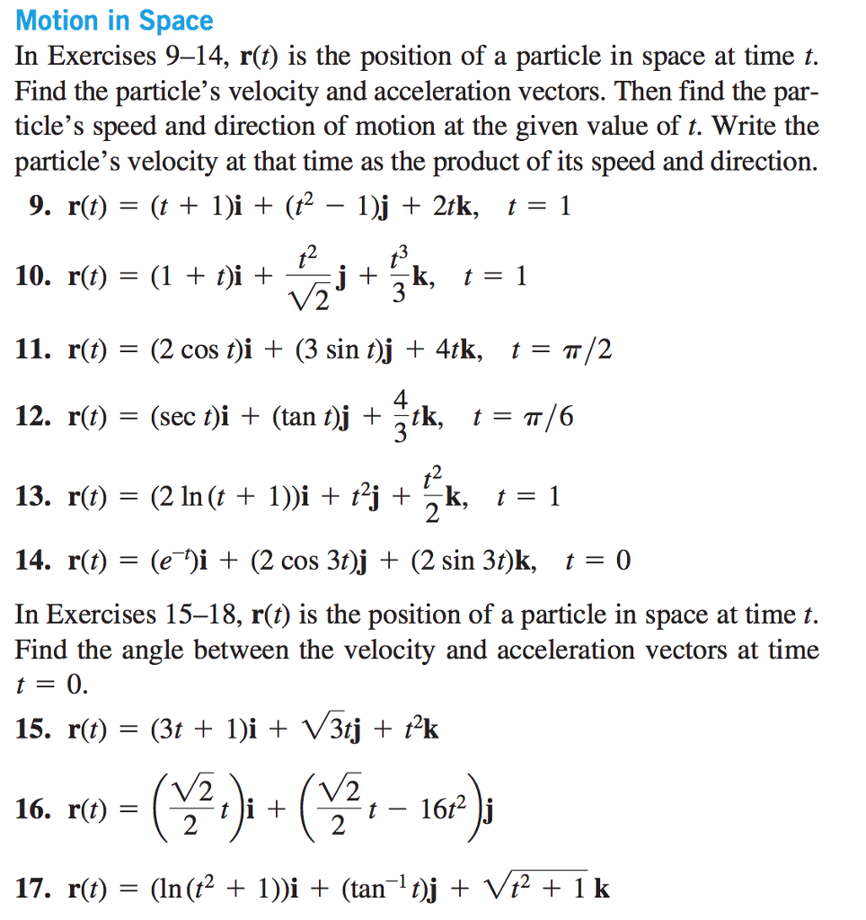 Solved In Exercise, r(t) is the position of a particle in | Chegg.com