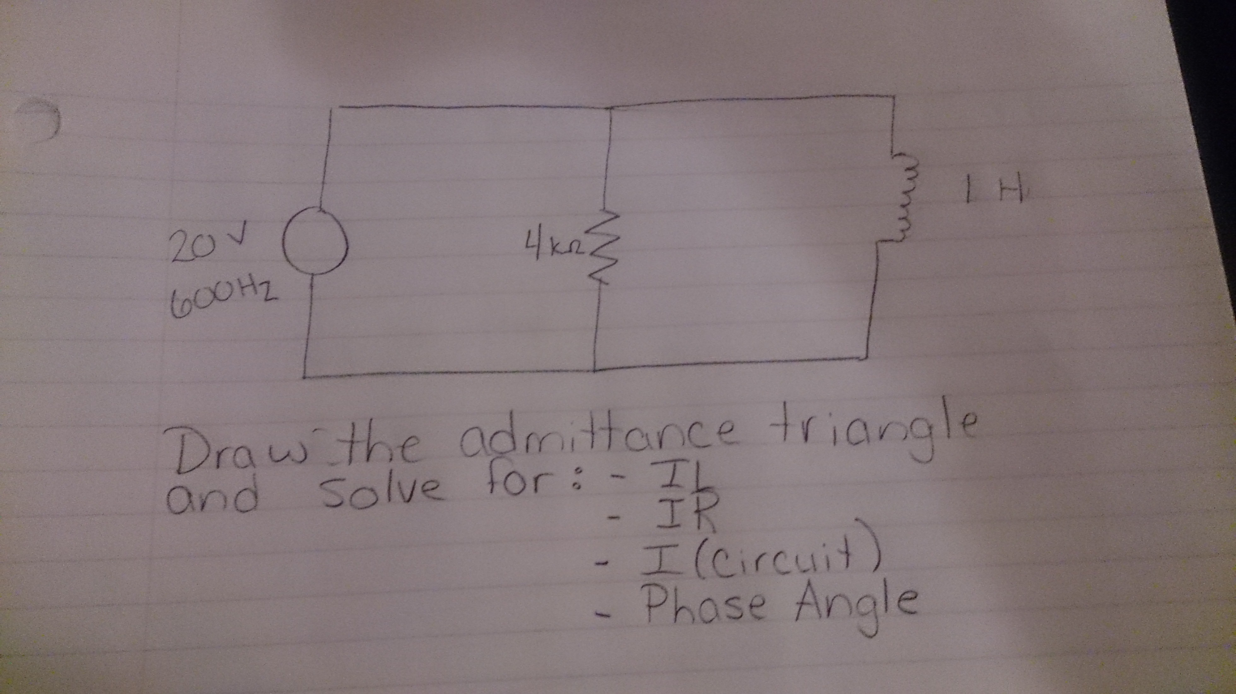 Solved Draw the admittance triangle and solve for : IL IR | Chegg.com