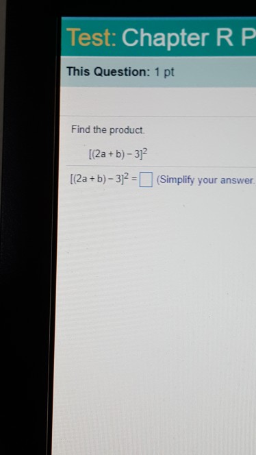 Solved Find the product. [(2a + b) ? 3]^2 [(2a + b) ? 3]^2 | Chegg.com