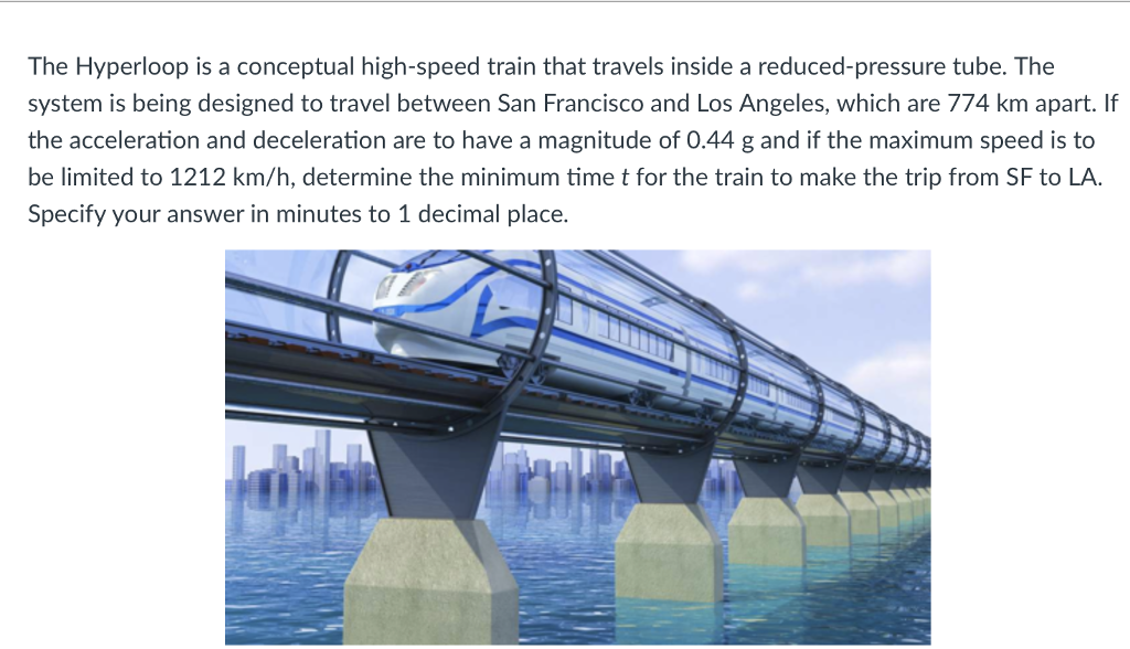 Solved The Hyperloop is a conceptual high-speed train that | Chegg.com