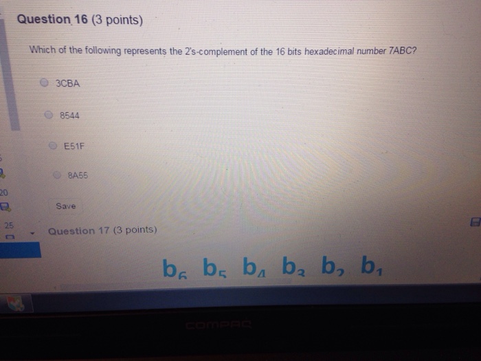 Solved Which of the following represents the 2's complement | Chegg.com