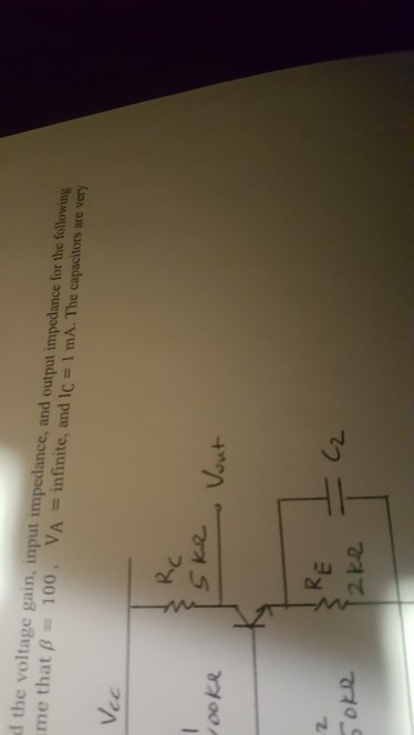 Solved 5 20 Pts Find The Voltage Gain Input Impedance 