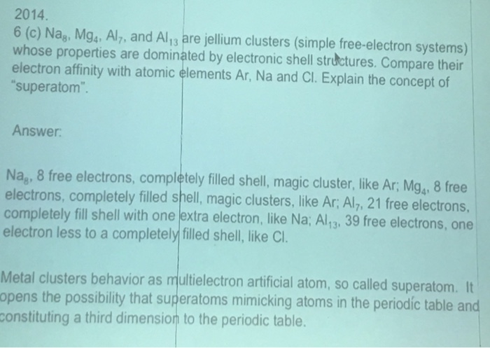 Solved Na_8, Mg_4, AI_7, and Al_13 are jellium clusters | Chegg.com