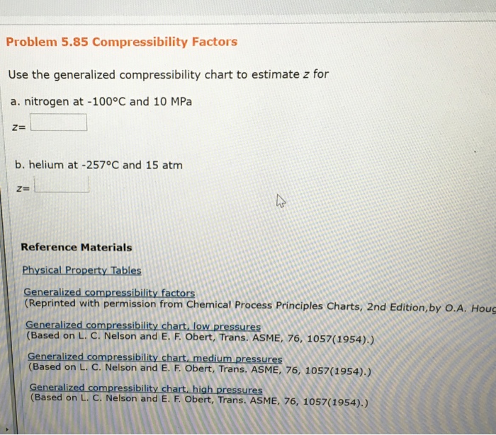 Solved Use the generalized compressibility chart to estimate | Chegg.com
