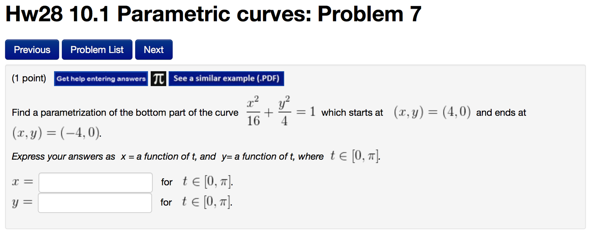 Solved Find a parametrization of the bottom part of the | Chegg.com