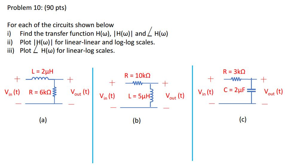 Solved For each of the circuits shown below Find the | Chegg.com