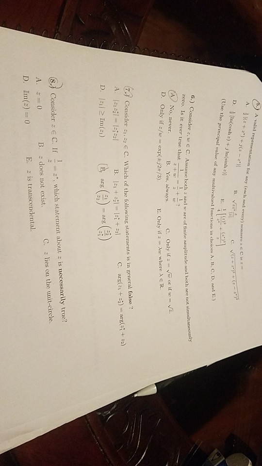 Solved any (each and B. (Use the principal talue of any | Chegg.com