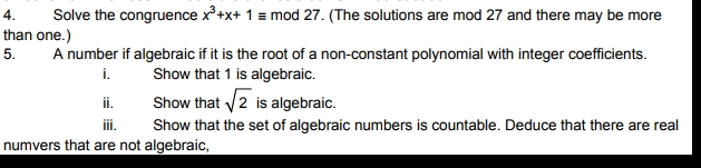 Solved 4 Solve The Congruence X3 X 1 Mod 27 The