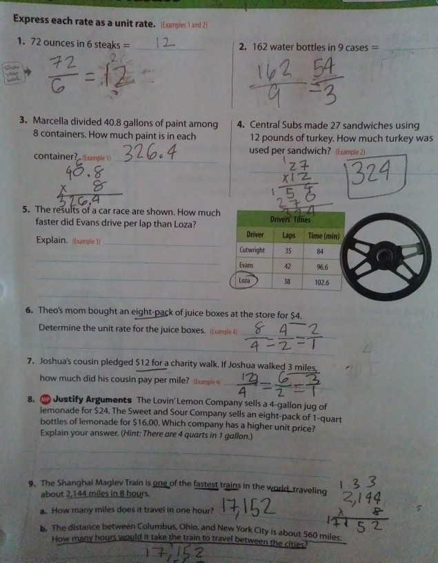 Solved Express each rate as a unit rate. (Examples 1 and 21 | Chegg.com