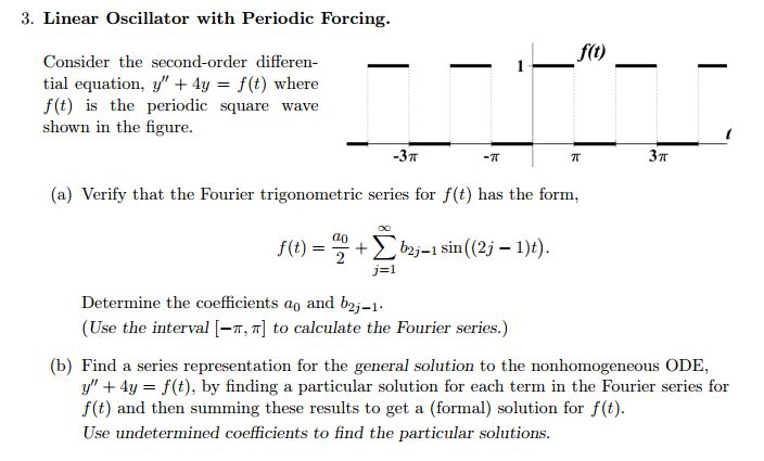 Solved Linear Oscillator with Periodic Forcing. Consider | Chegg.com