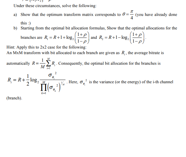 1 Consider The Following Transform Coder System X2