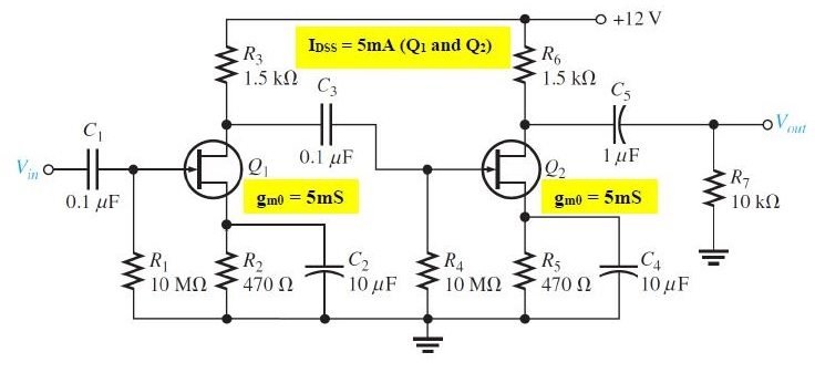 Solved Do a dc and ac analysis to the get the mid-band | Chegg.com
