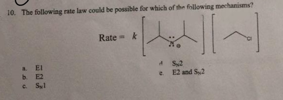 Solved 10. The following rate law could be possible for | Chegg.com