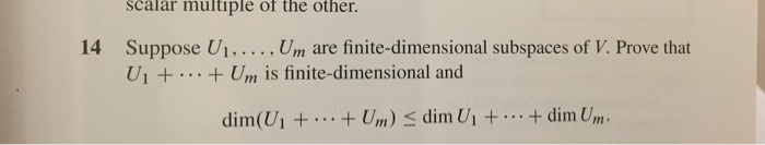 Solved Suppose U_1,..., U_m are finite-dimensional subspaces | Chegg.com