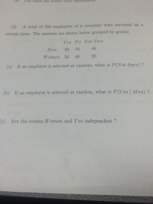 Solved A total of 286 employees of a company were surveyed | Chegg.com