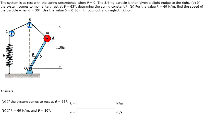 Solved The system is at rest with the spring unstretched | Chegg.com