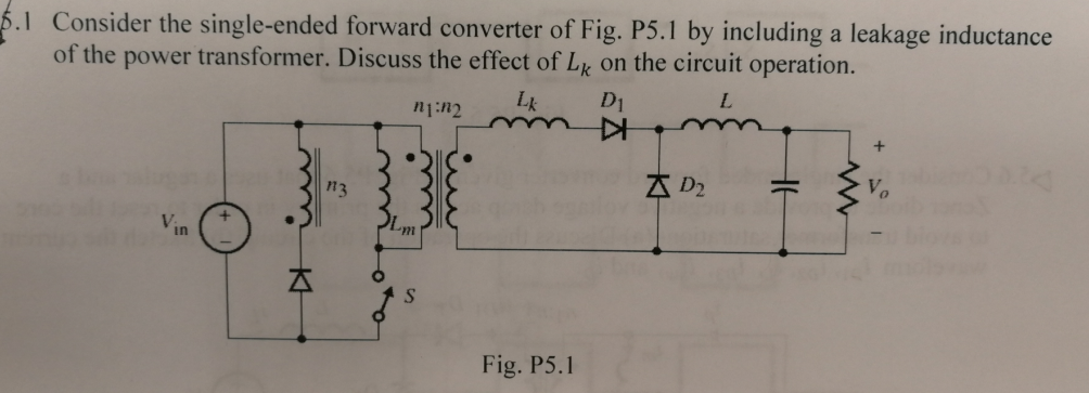 Solved Consider the single-ended forward converter of Fig. | Chegg.com