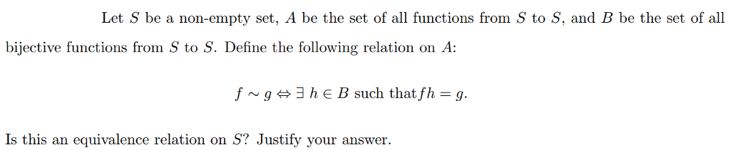 Solved Let S be a non-empty set, A be the set of all | Chegg.com