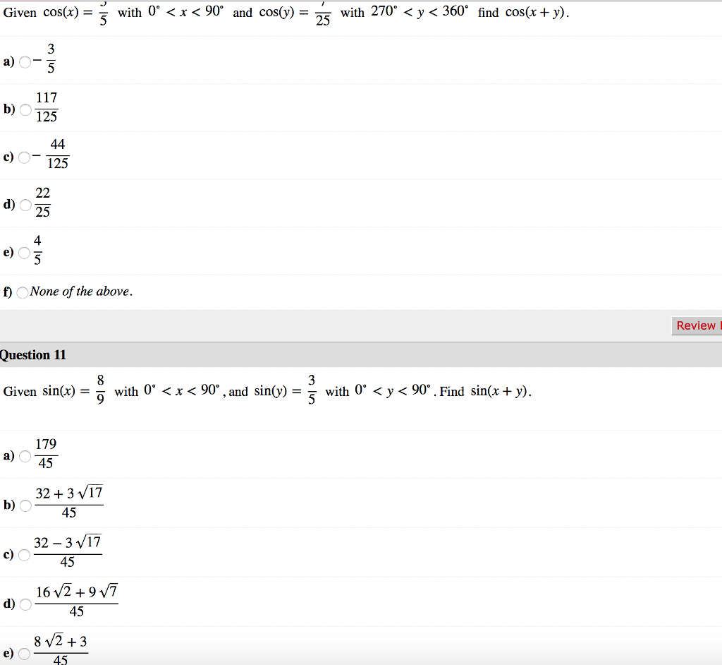 Solved Given Cos x With 0 Solved Given Cos x With 0