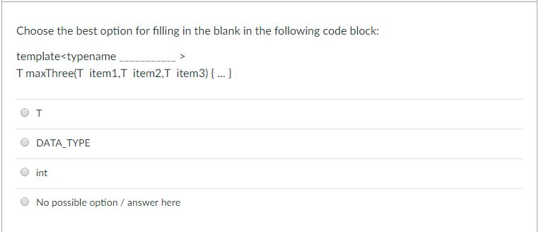Solved Choose the best option for filling in the blank in | Chegg.com